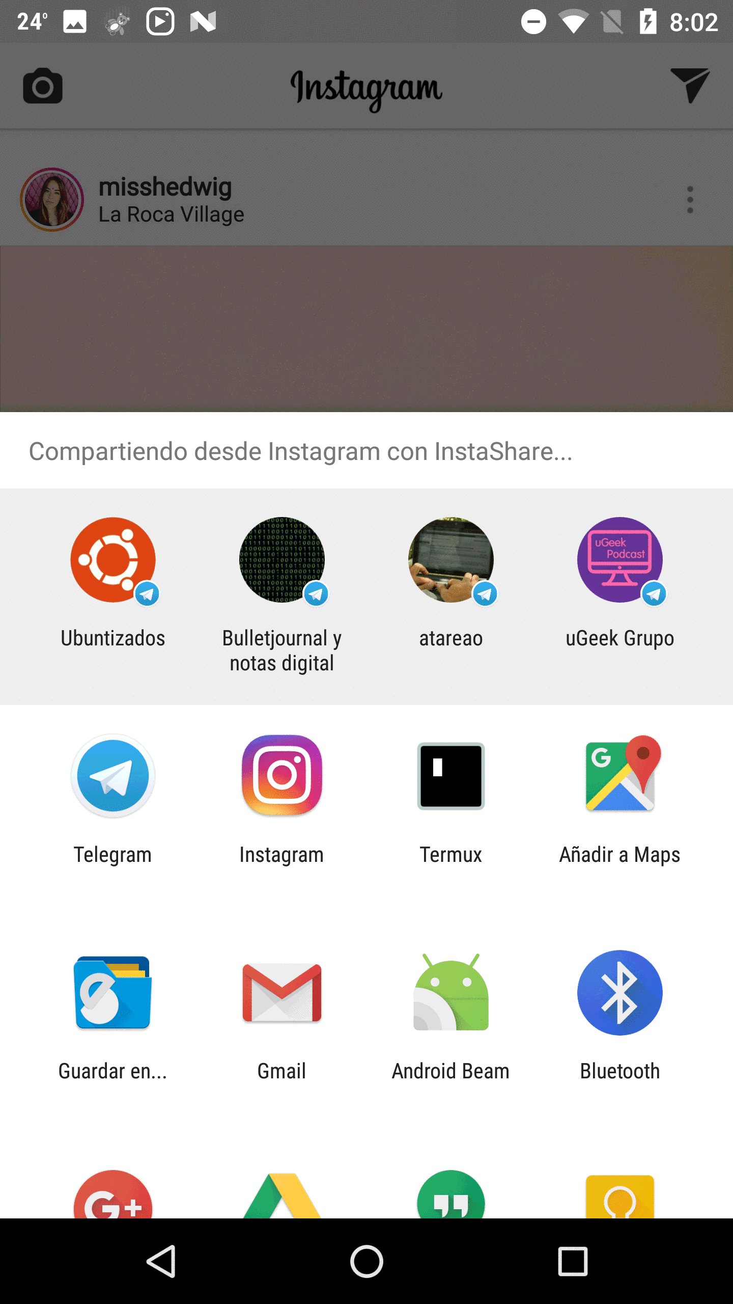 Compartir fotografías de Instagram en Android con InstaShare - Atareao